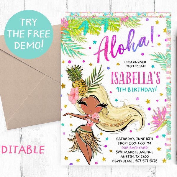 Aloha Invitation - Etsy