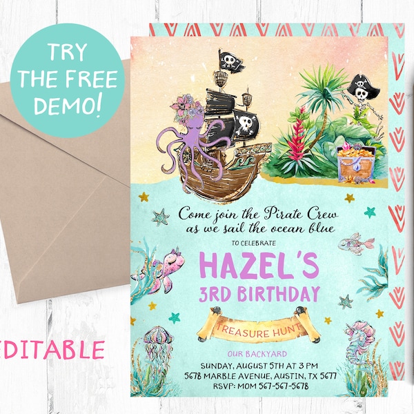 Pirate Invitations - Etsy