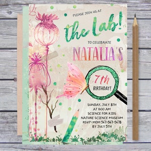 Nature Science Birthday Party Nature Science Invitation | Etsy