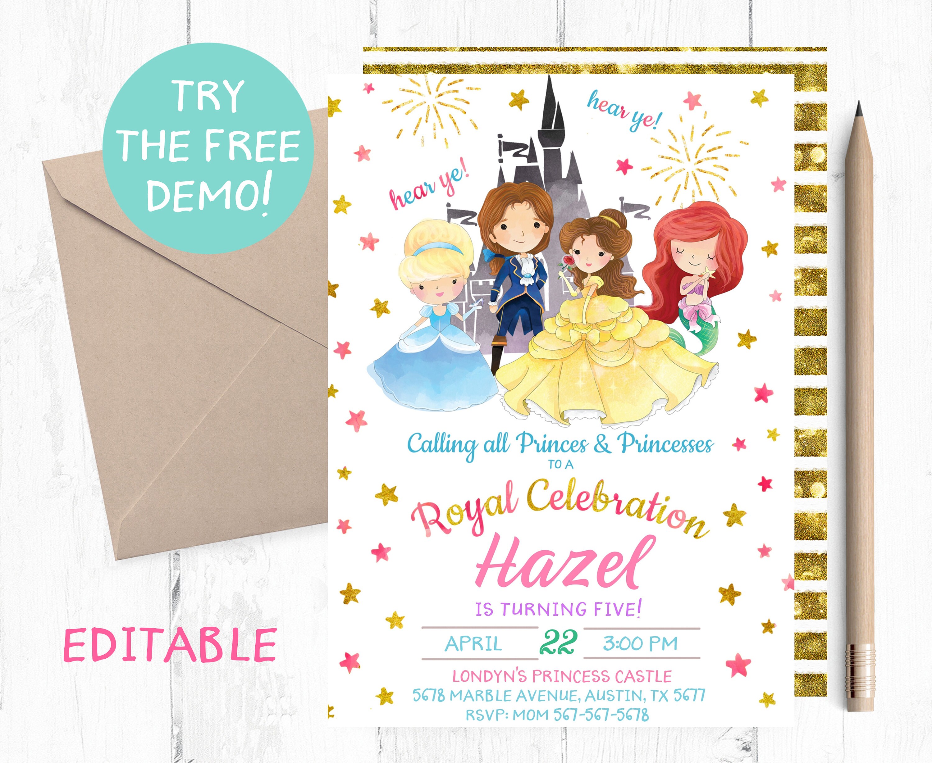 Royal Themed Birthday Invitations