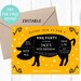 Editable Hog Roast Invitation, Pig Roast Party Invitation, BBQ Hog ...