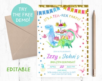Tea Rex Joint Party - Etsy
