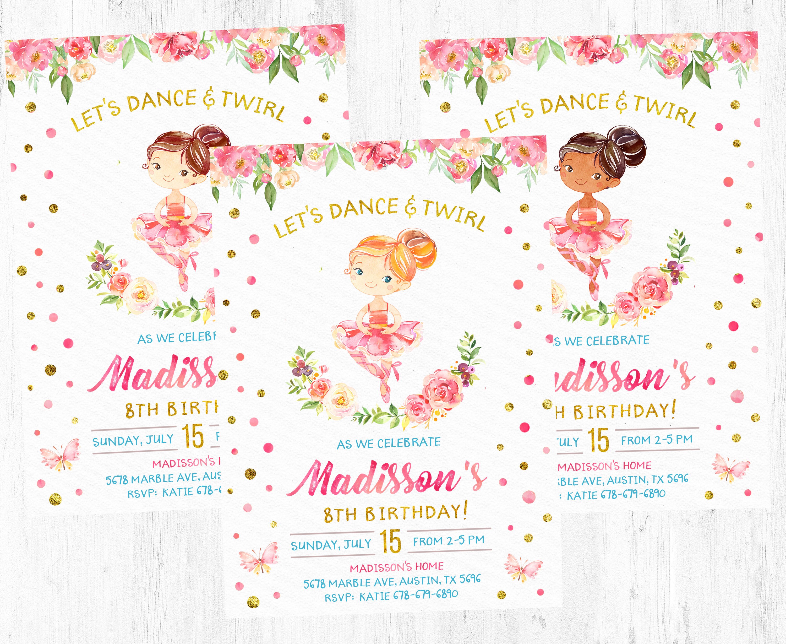 Ballet Invitation Ballet Invites Ballet Birthday | Etsy