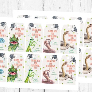 Reptiles Favors, Reptiles Gift Tag, Reptile Party Printables, Reptiles ...