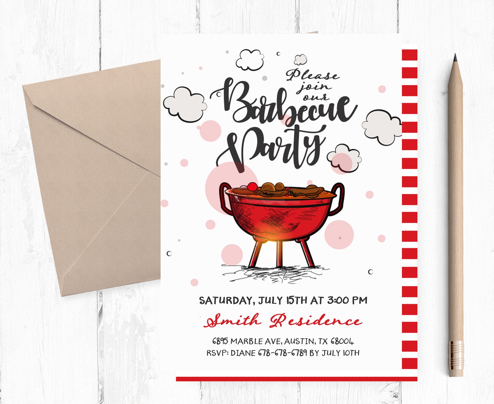 Barbecue Invitation BBQ Invitation Barbecue Invitations - Etsy