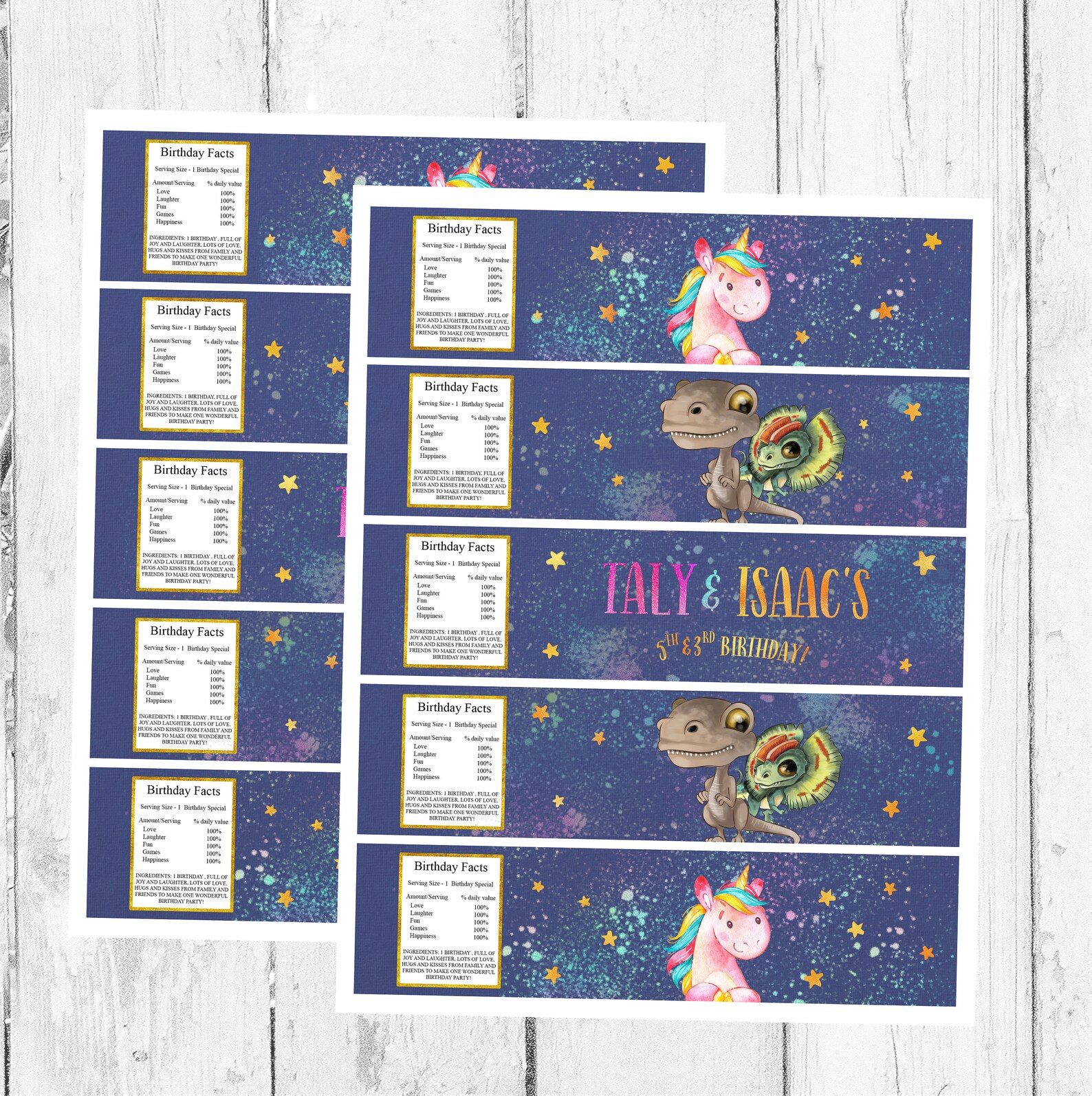Unicorns and Dinosaurs Birthday Decorations Unicorn Dinosaurs - Etsy