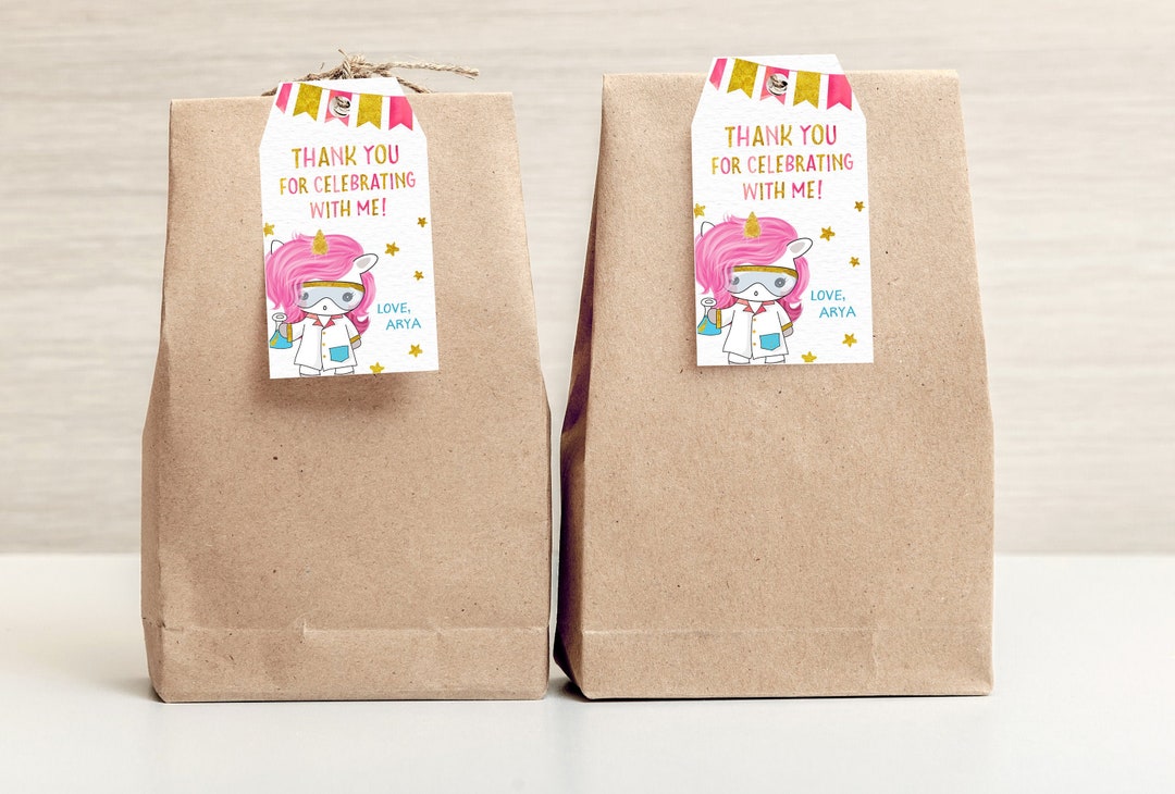 Unicorn Science Favors, Science Gift Tag, Unicorn Tags, Science Unicorn ...