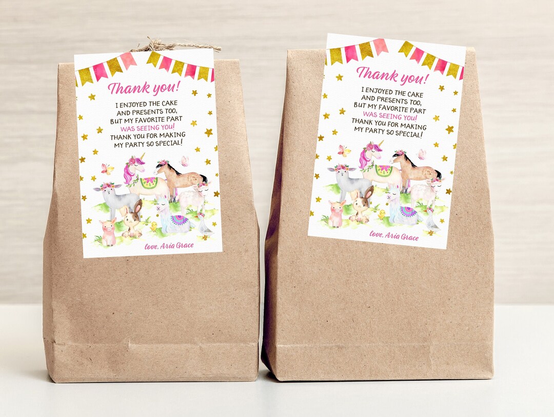 Magical Petting Zoo Favors, Petting Zoo Thank You Card, Petting Zoo ...