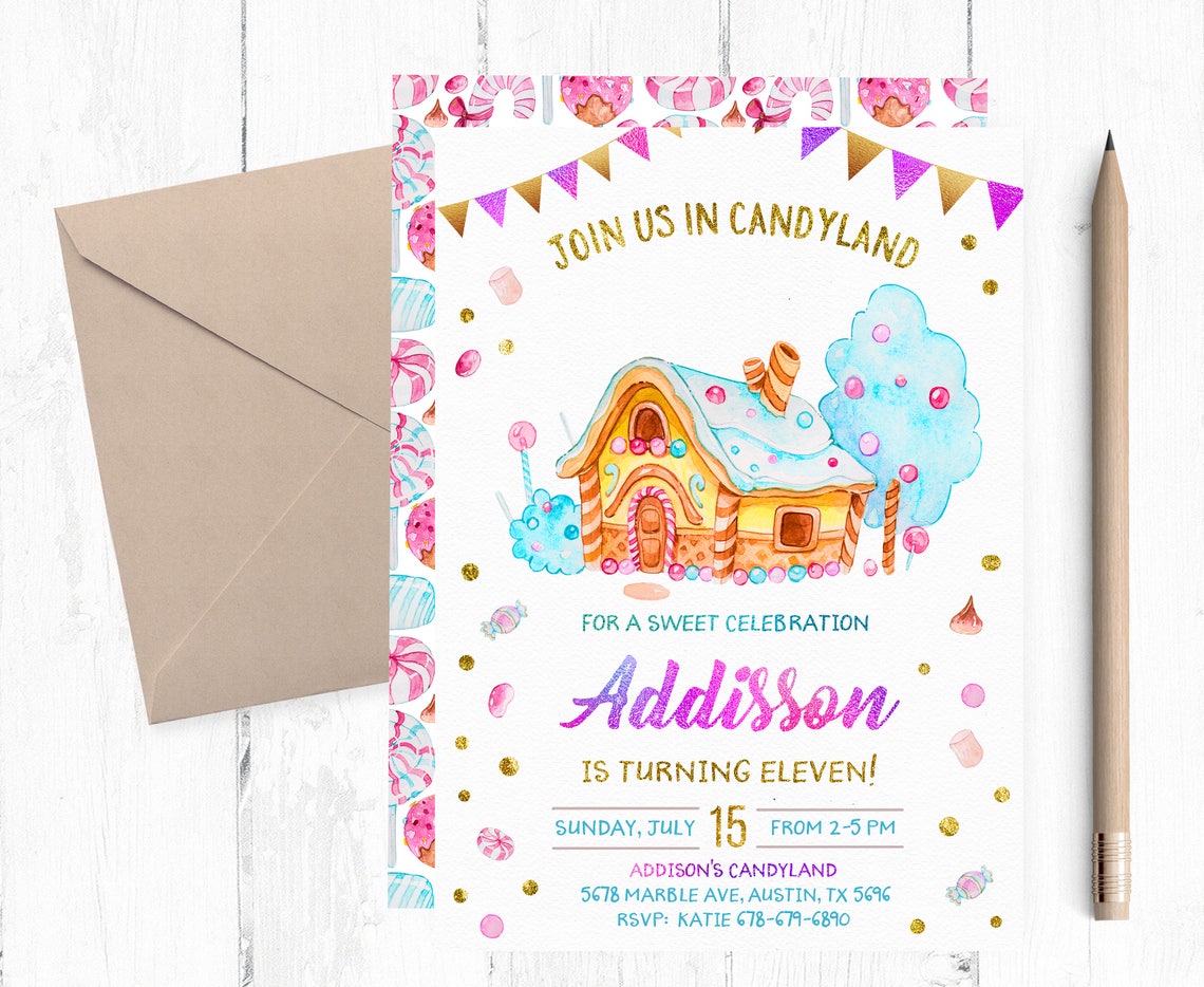 Candyland Invitation Candyland Birthday Party Invitations | Etsy