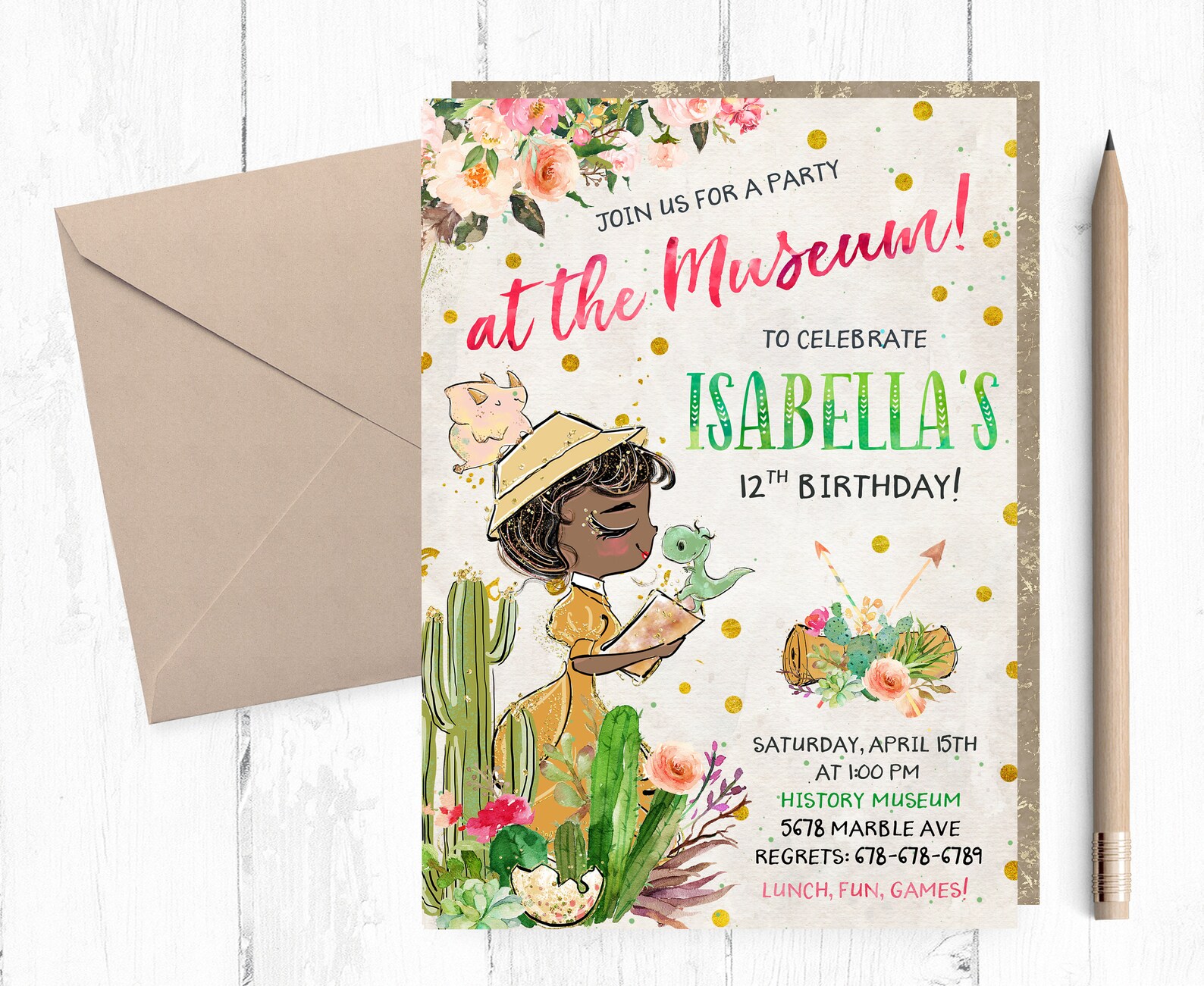 Natural History Museum Invitation Museum Invitations Girl | Etsy