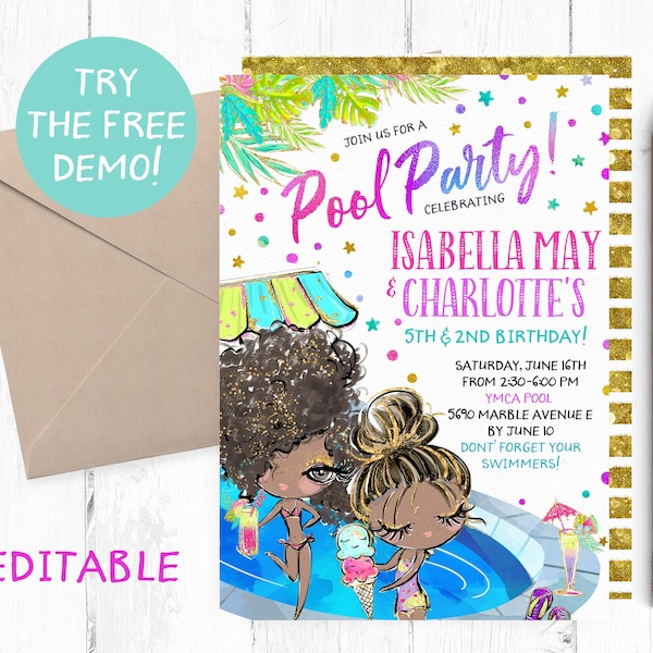 Black Girl Pool Party - Etsy