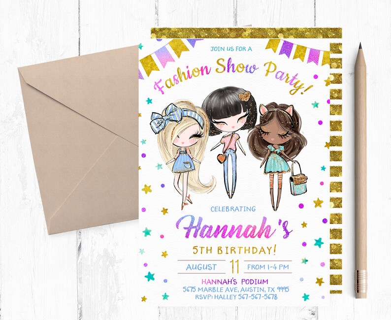 Fashion Show Party Invitation Fashion Show Invitations Dress | Etsy