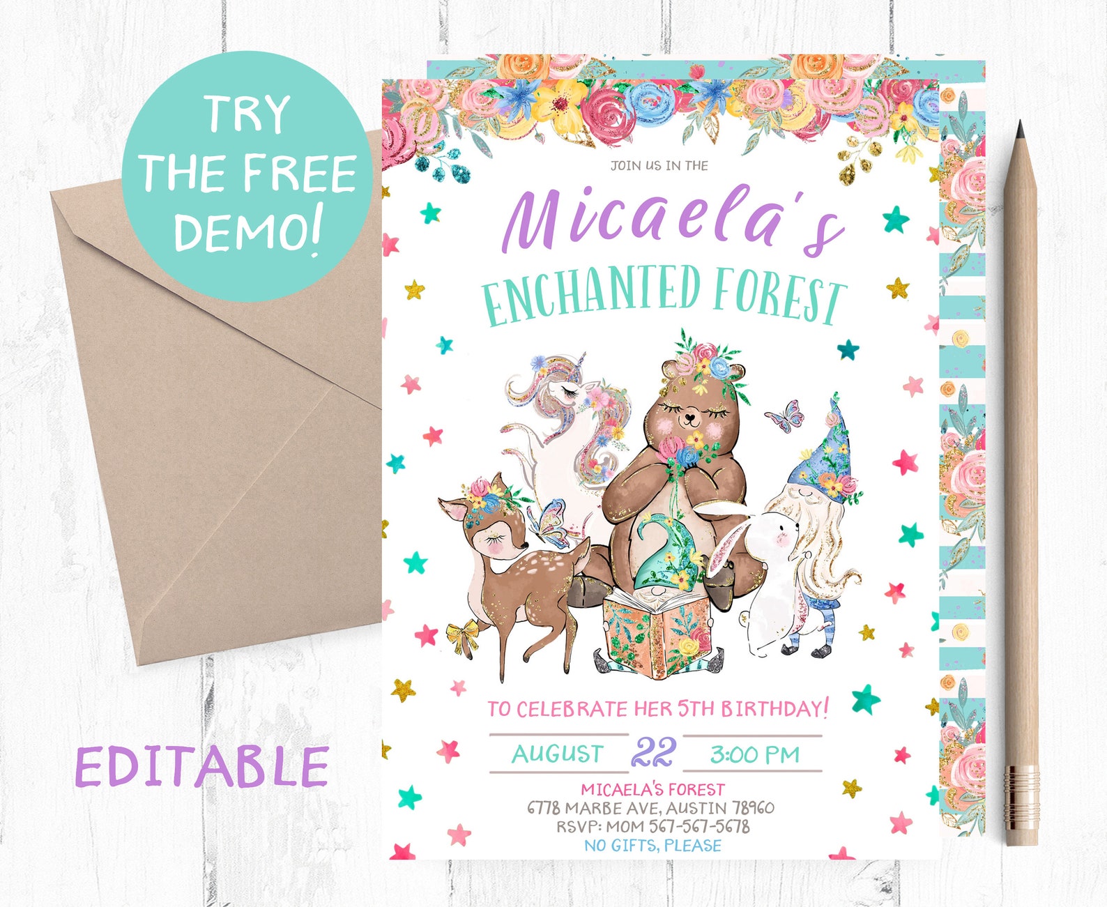 Enchanted Forest Birthday Party Enchanted Forest Printable - Etsy