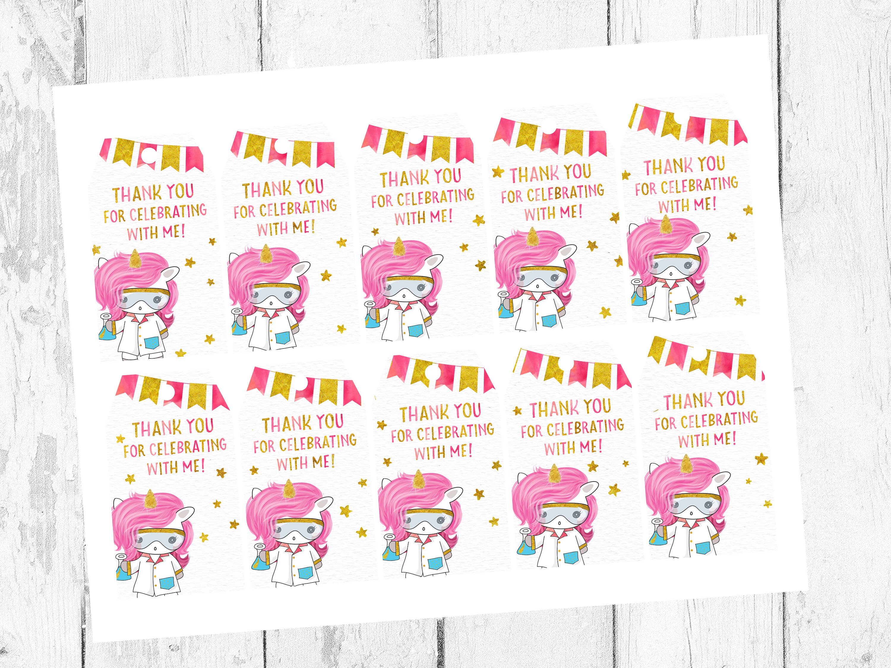 Unicorn Science Favors Science Gift Tag Unicorn Tags - Etsy