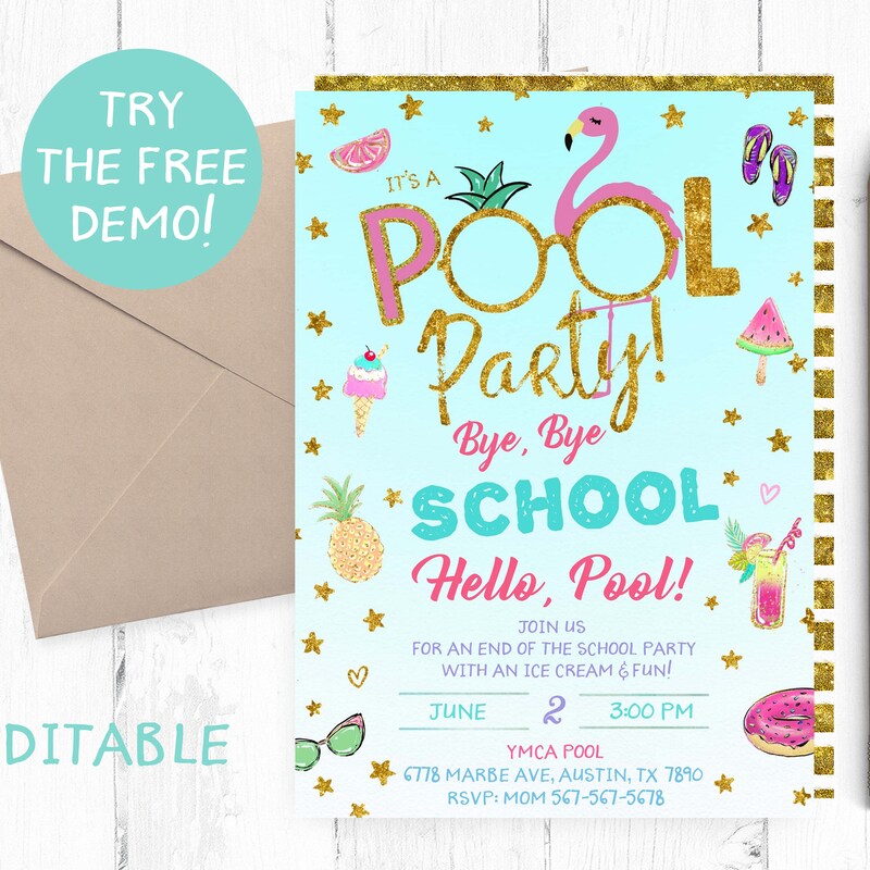School Pool Party - Etsy