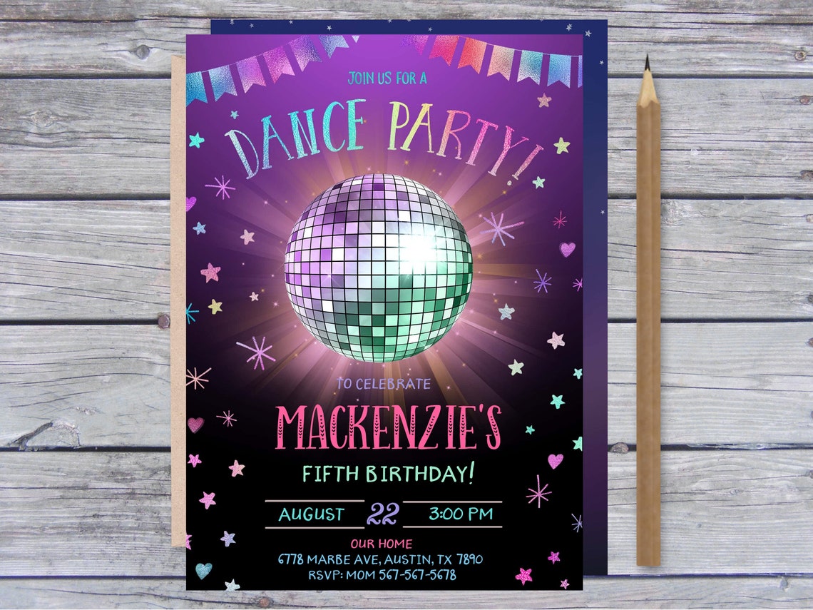 Editable Dance Party Invitation Dancing Invitation Template - Etsy