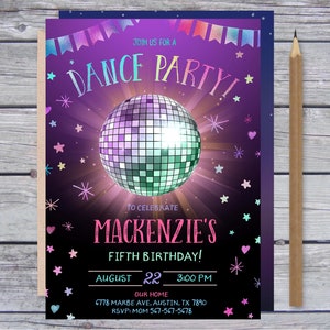 Editable Dance Party Invitation, Dancing Invitation Template, Dance ...