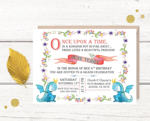 Fairy Tale Birthday Invitation Fairy Tale Invitations | Etsy