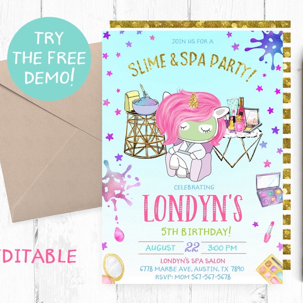 Spa Party Invitation - Etsy
