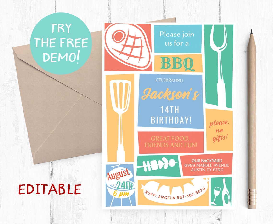 Editable BBQ Template Barbecue Template Instant Barbecue - Etsy