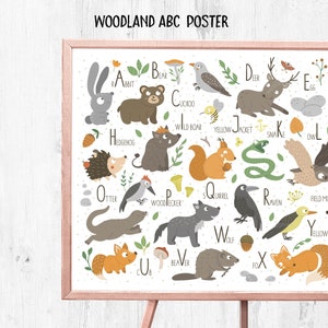 Woodland ABC Alphabet Poster. ABC Alphabet Nursery Decor, ABC Alphabet ...