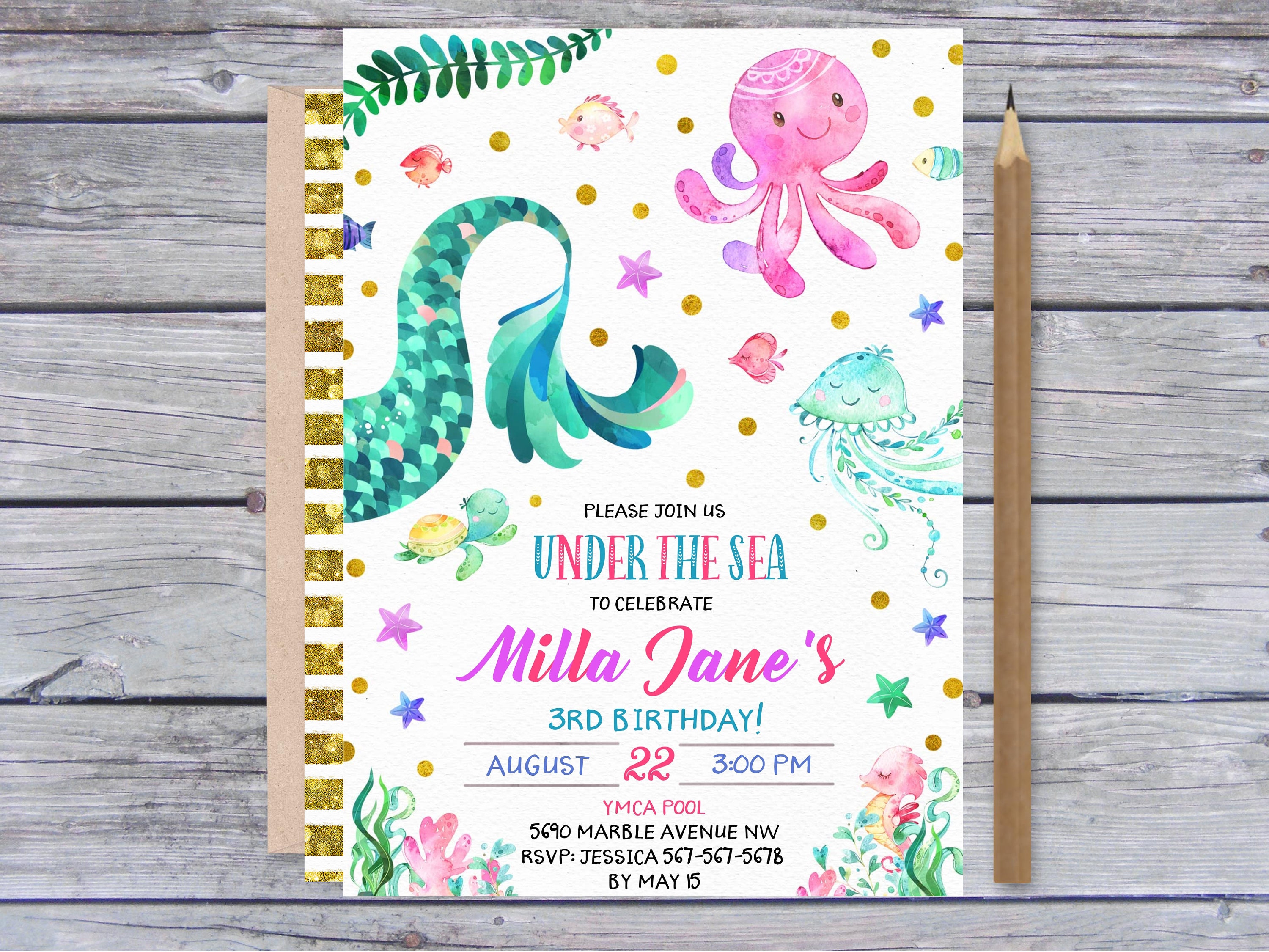 Editable Under the Sea Template, Under the Sea Invitation Template ...