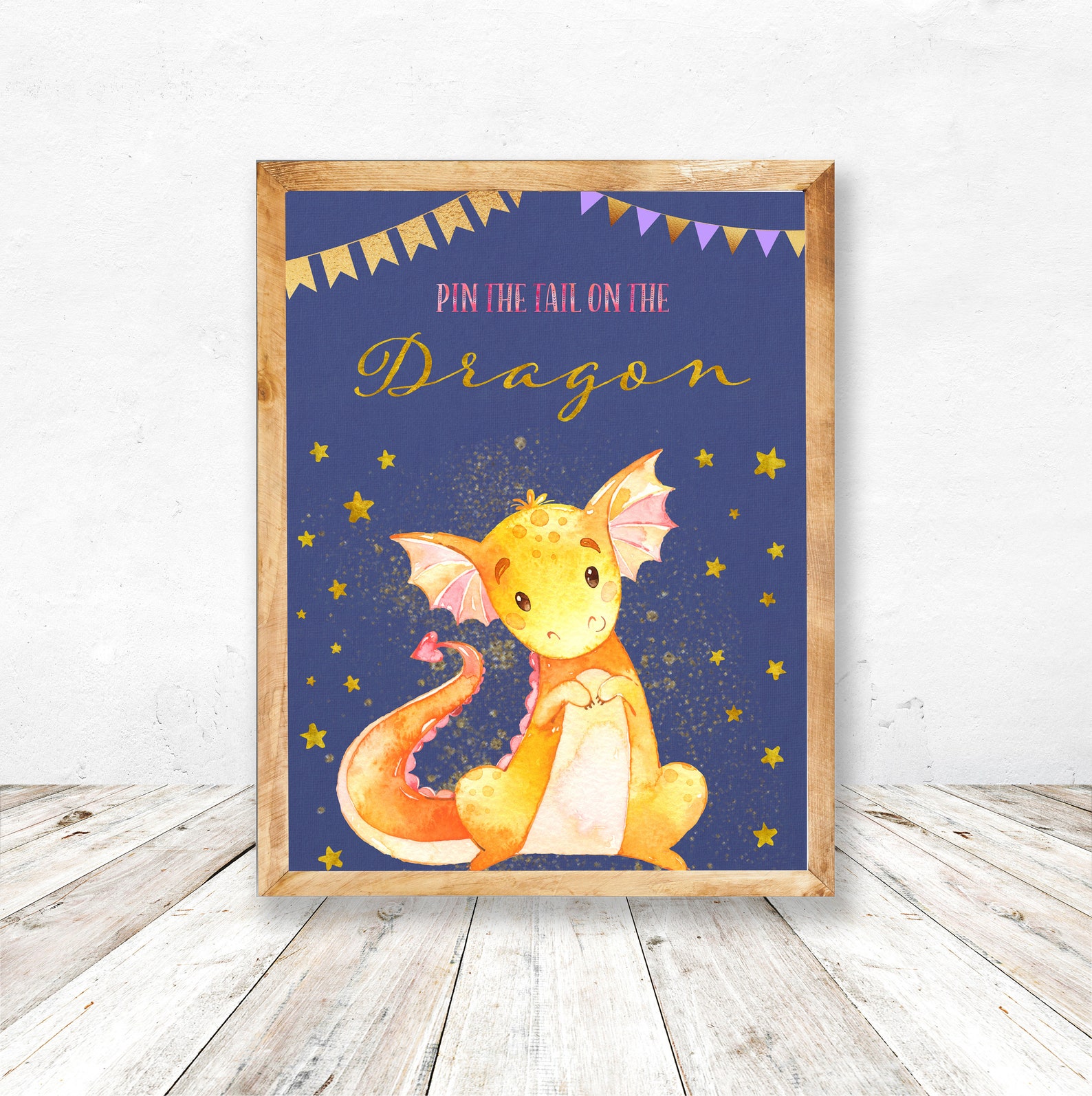 Pin the Tail on the Dragon, Printable Dragon Party Game, Pin Game ...