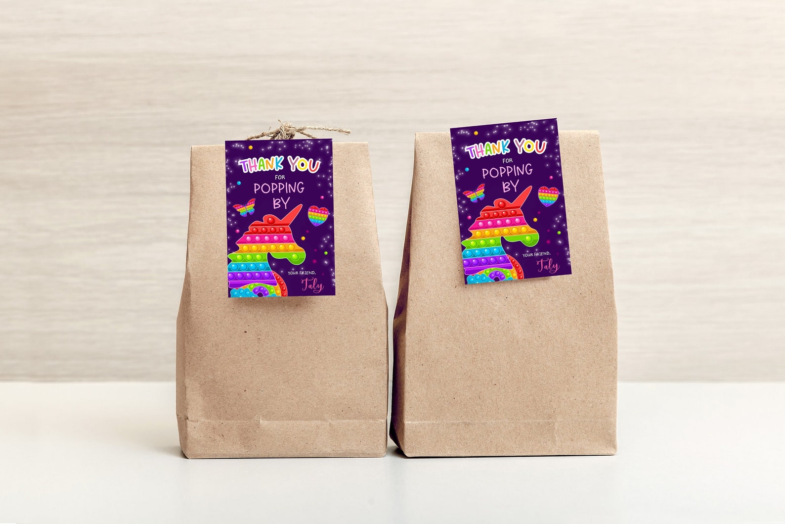 Pop It Party Favors Pop It Thank You Card Pop It Birthday | Etsy