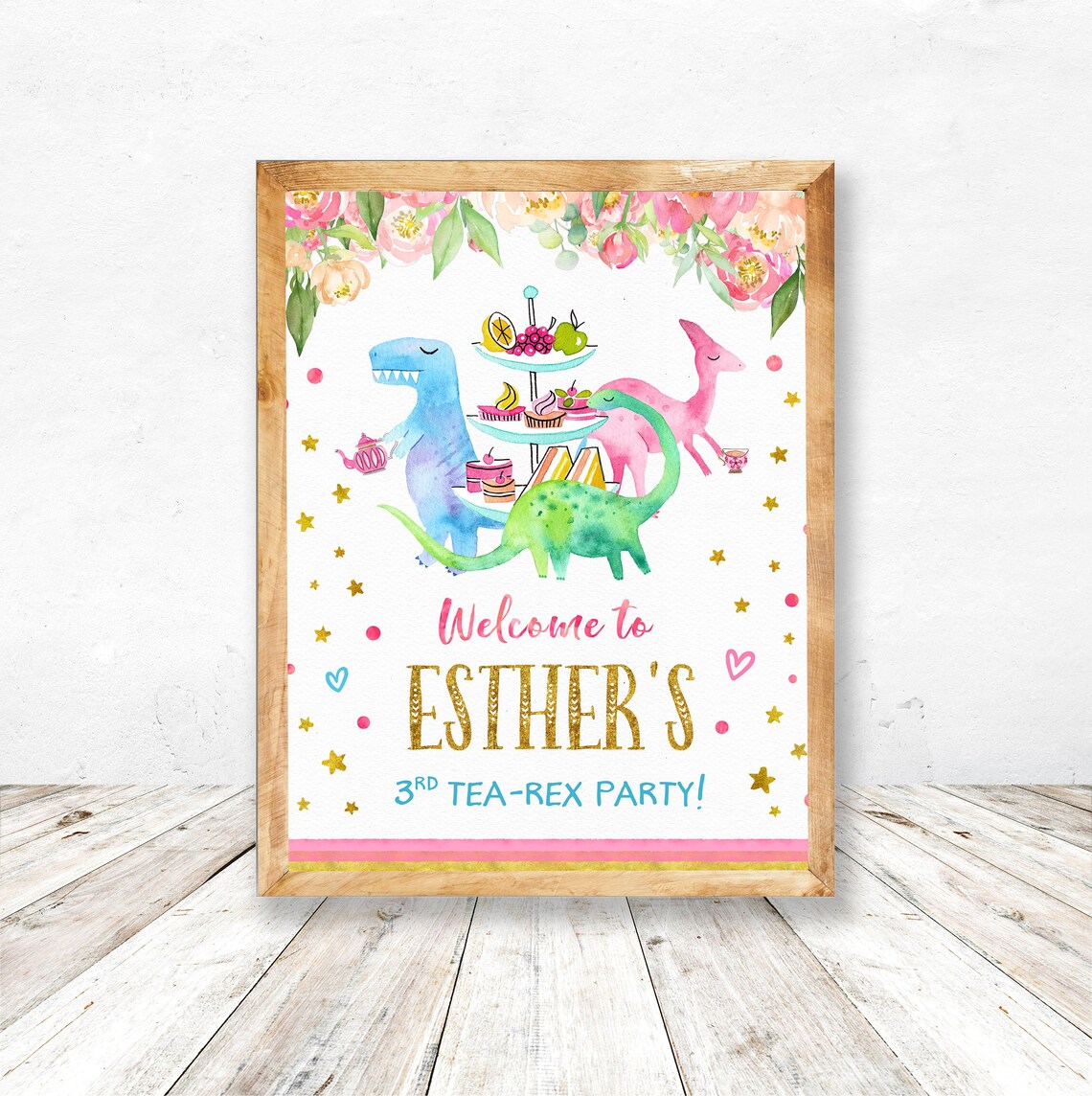 Tea Rex Party Pack Printables Tea Rex Welcome Sign Tea Rex | Etsy