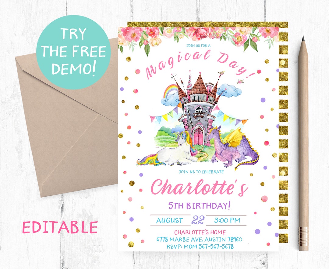 Magical Birthday Invitation, Magical Birthday Invitations, Magical ...