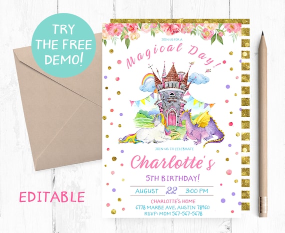 Magical Birthday Invitation Magical Birthday Invitations | Etsy