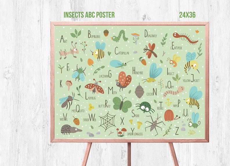 Insects ABC Alphabet Poster Printable ABC Alphabet Classroom - Etsy
