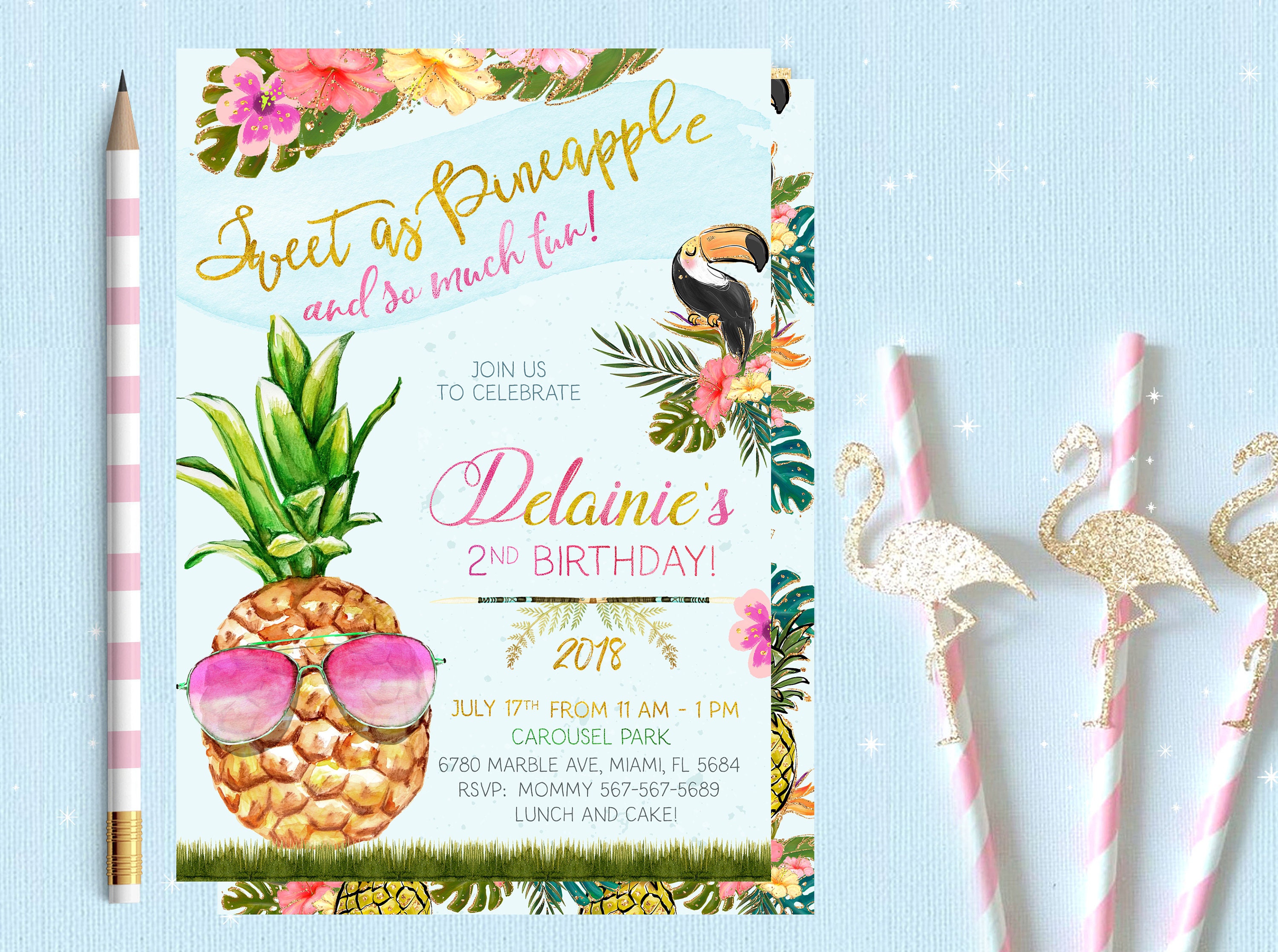 Sweet as Pineapple Invitation Pineapple Invitation Pineapple | Etsy