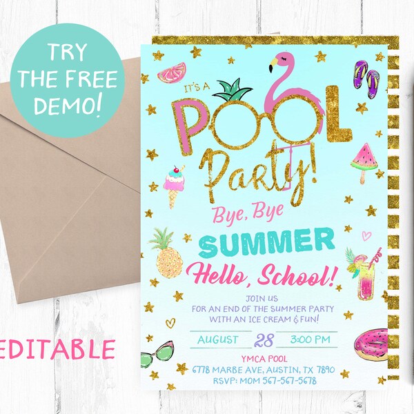 End of Summer Pool Party - Etsy