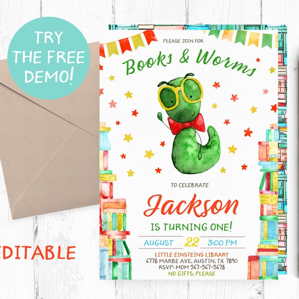 Bookworm Party - Etsy