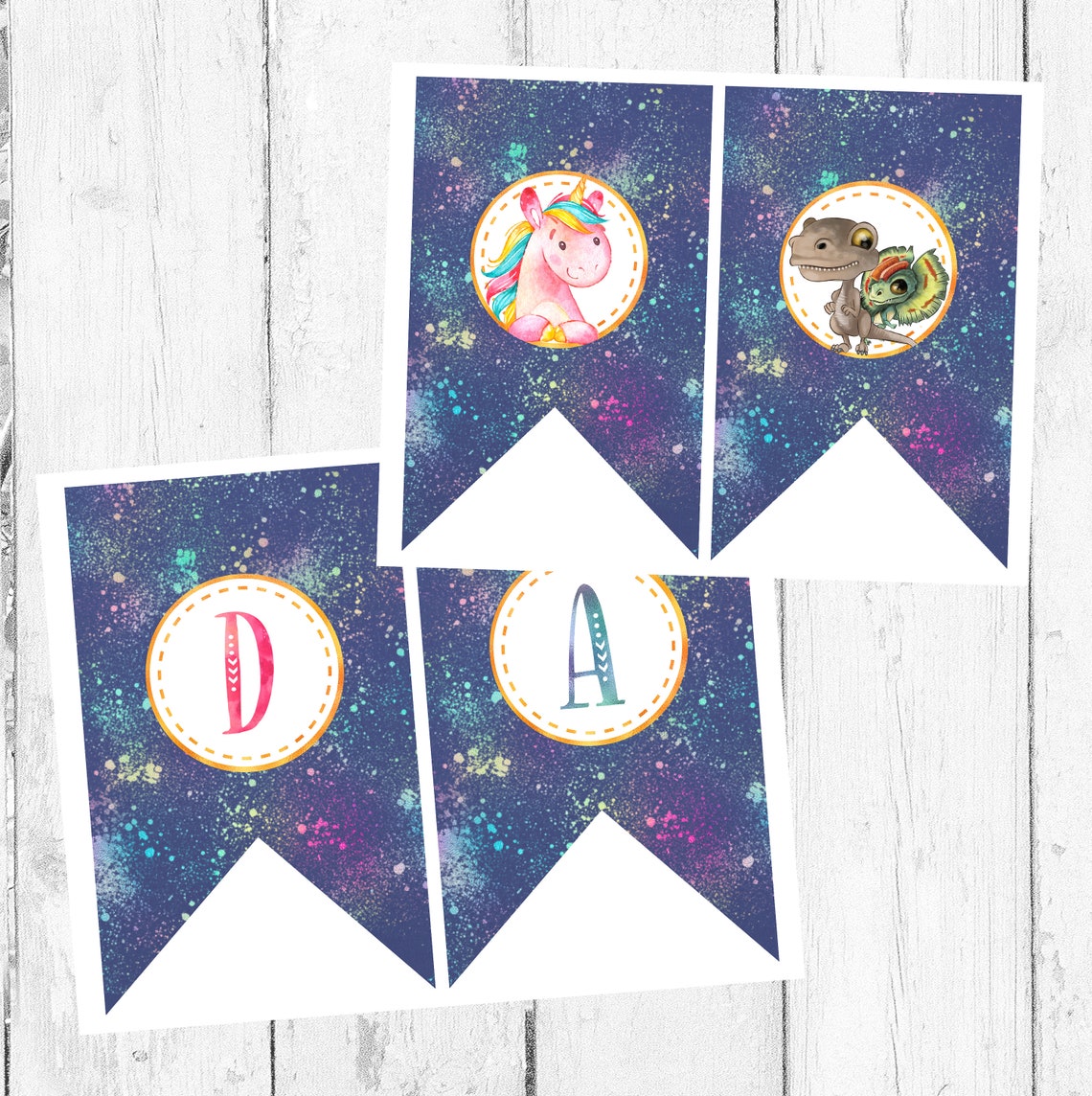 Unicorns and Dinosaurs Birthday Decorations Unicorn Dinosaurs - Etsy