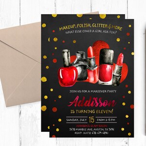 Makeover Birthday Party Invite Makeover Party Invitations | Etsy