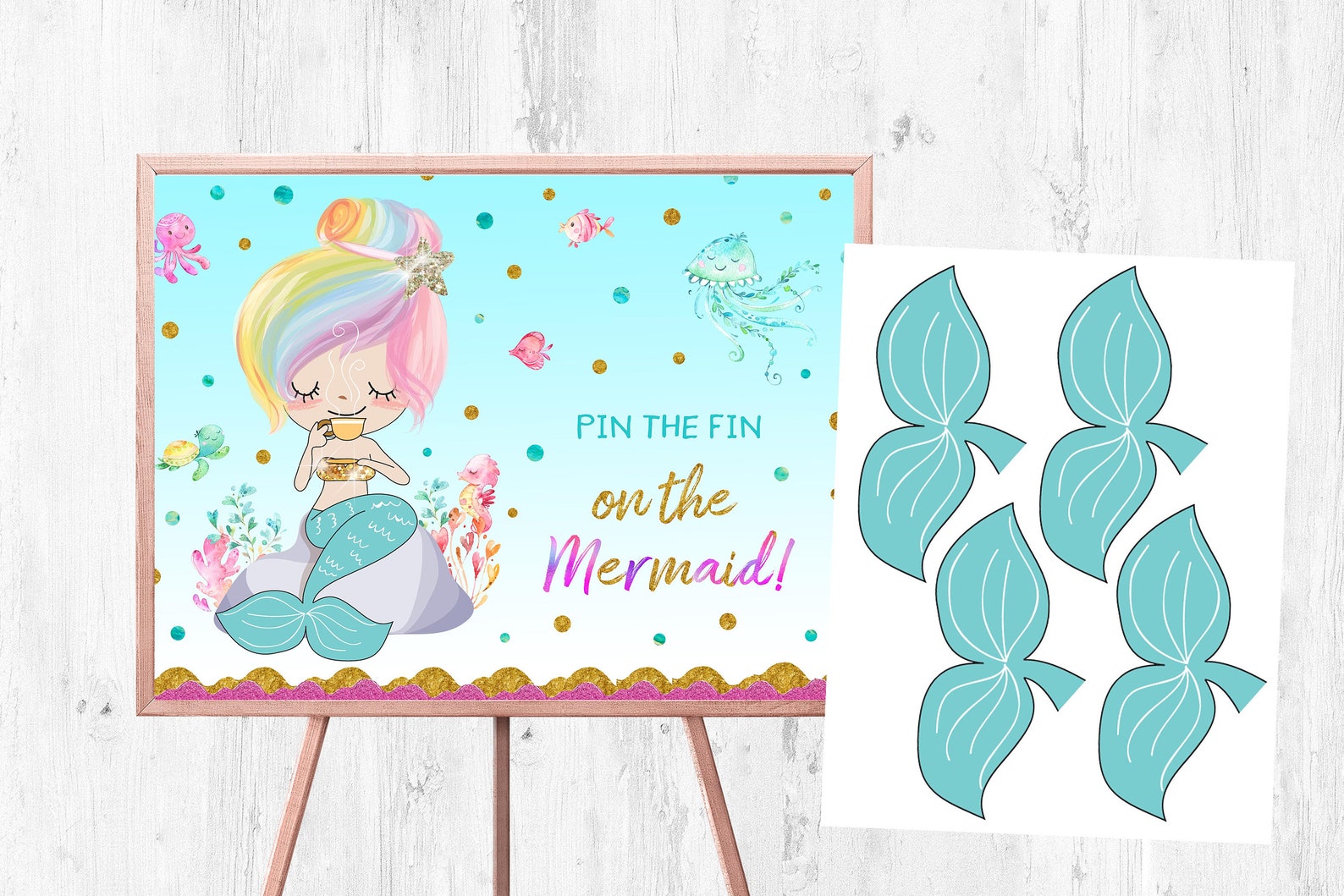 Pin the Fin on the Mermaid Pin Fin Printable Game Mermaid - Etsy