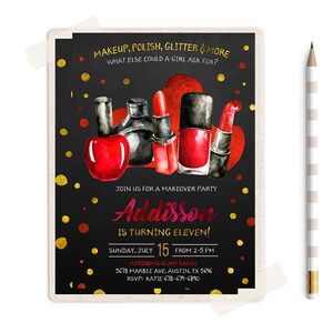 Makeover Birthday Party Invite Makeover Party Invitations | Etsy