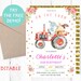 Red Tractor Invitations, Red Tractor Invitation for Girl, Red Tractor ...