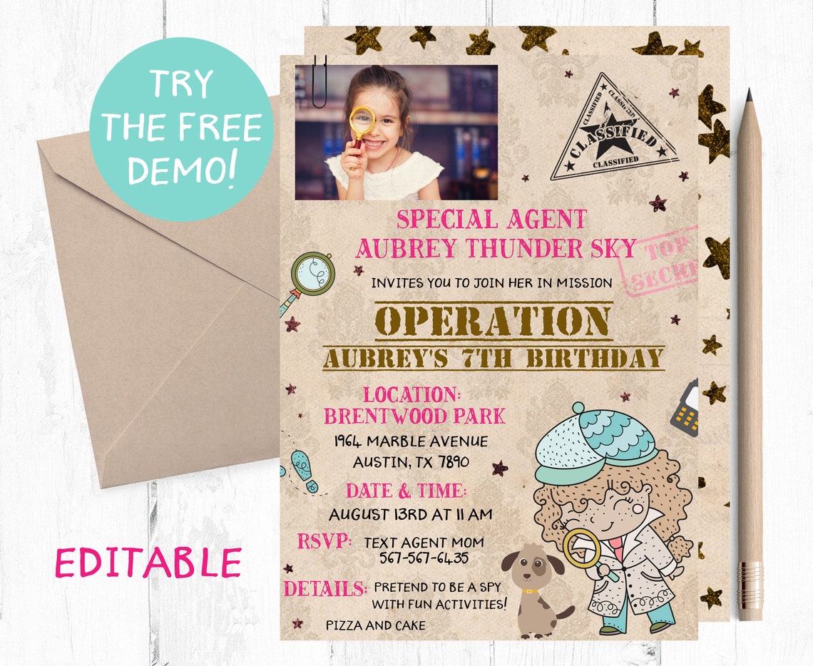 Editable Blonde Girl Detective Template Blonde Girl Spy | Etsy