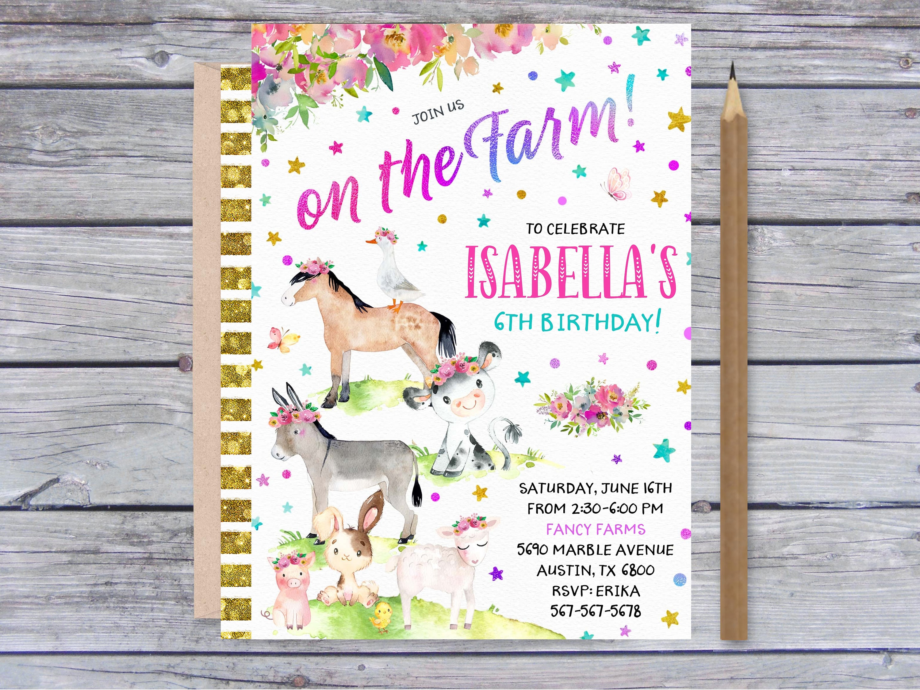 Editable on the Farm Invitation on the Farm Instant Download - Etsy