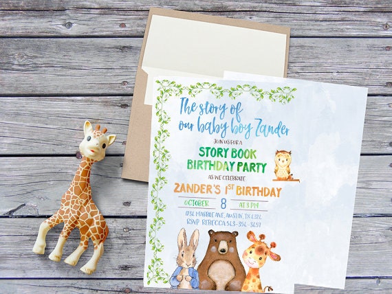 Storybook Invitation Storybook Birthday Invitations Boy | Etsy