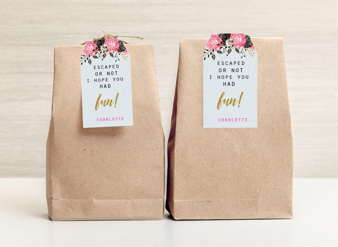 Editable Escape Room Favor Tags, Printable Thank You Tags (PDF & JPEG ...