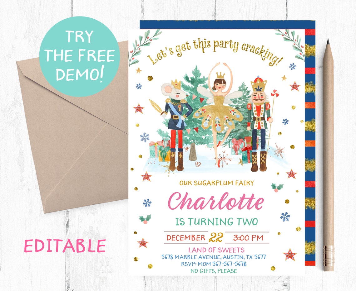 Nutcracker Invitation Nutcracker Invite Nutcracker - Etsy