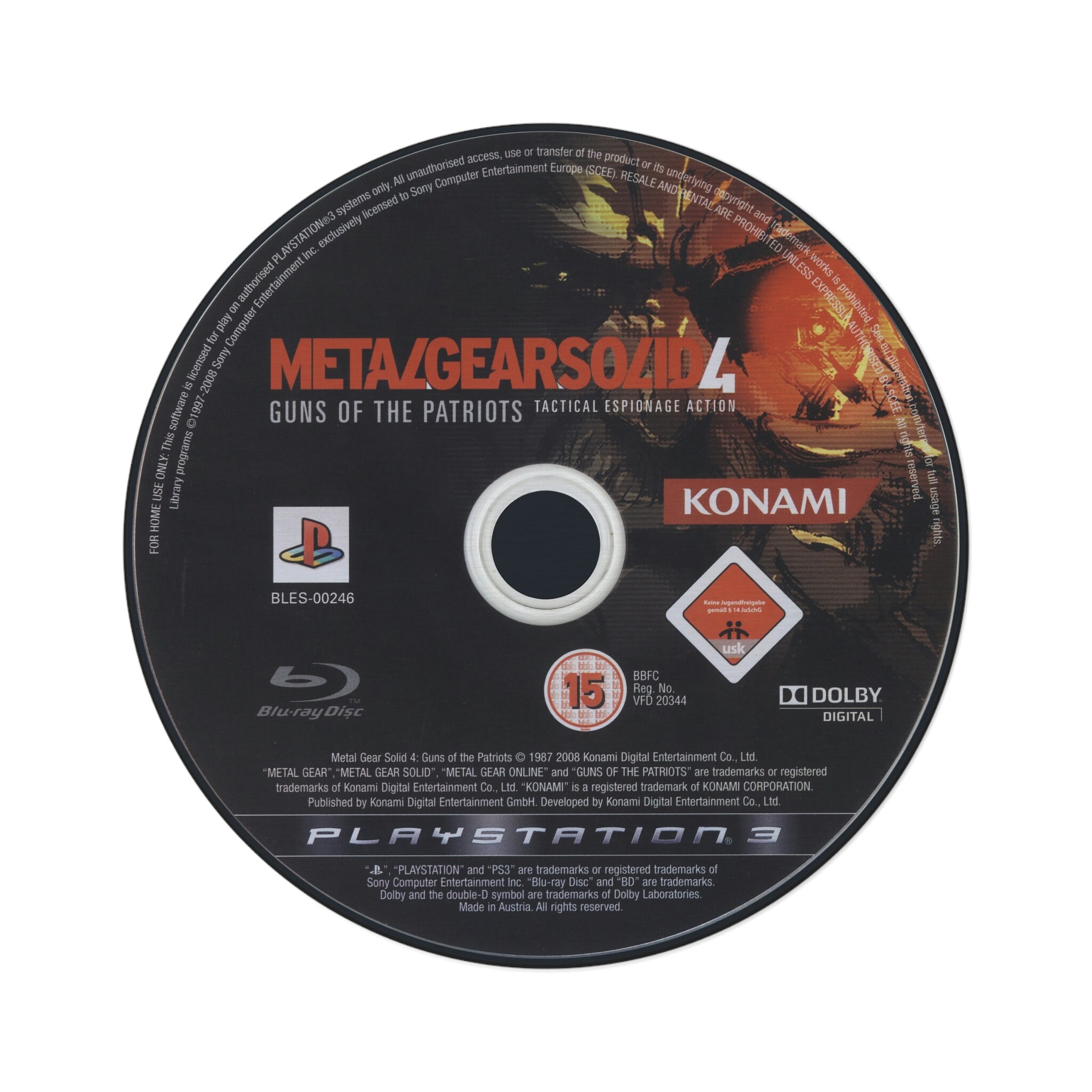 Metal Gear Solid 4 MGS4 Guns of the Patriots MGS Playstation 3 PS3 ...