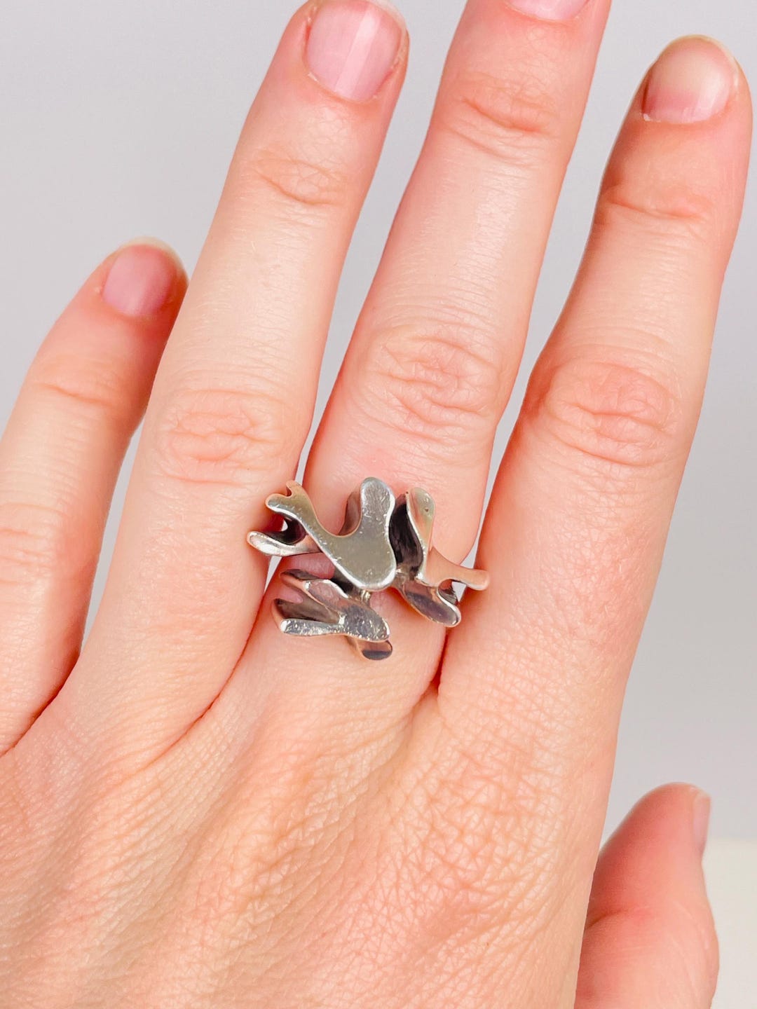 Vintage Georg Jensen Brutalist Sterling Silver 925 Modernist Ring ...