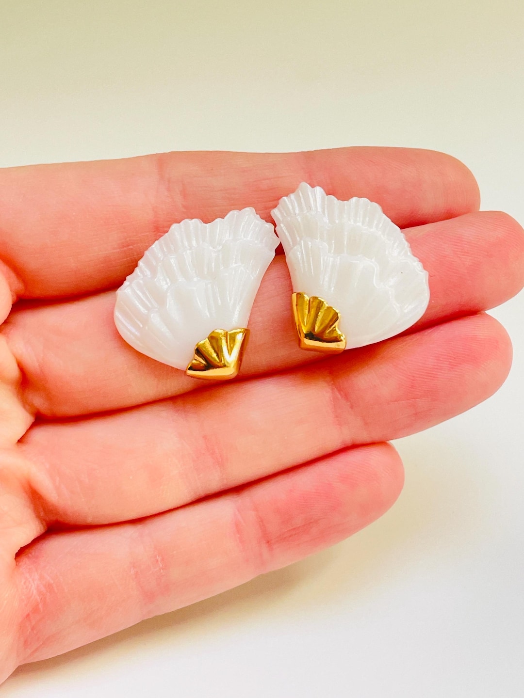 Vintage Avon Fan Wave Pearly Faux Pearl Pierced Earrings - Post ...