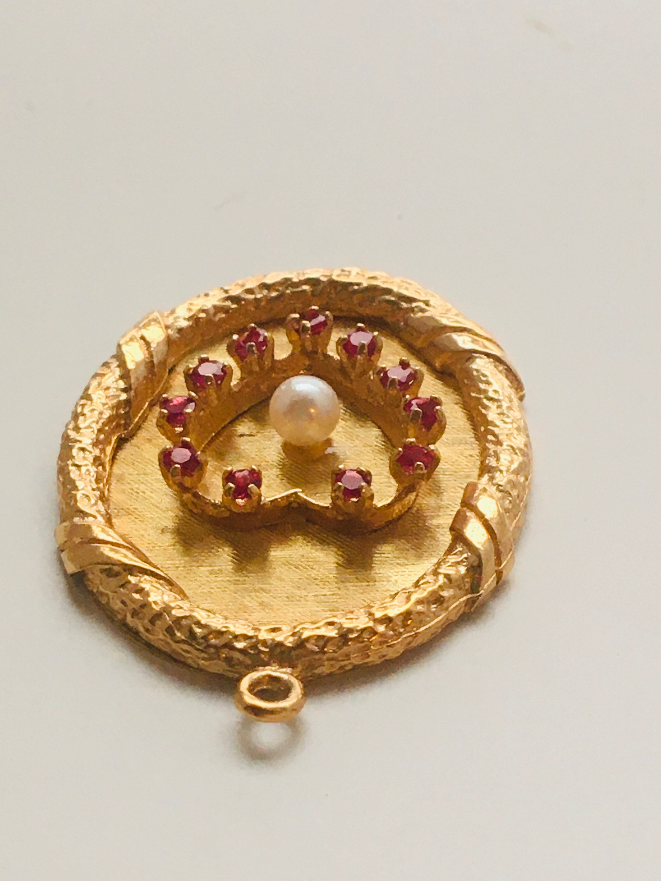 Vintage Signed M&M 14K Solid Gold Rubellite Pendant | Etsy