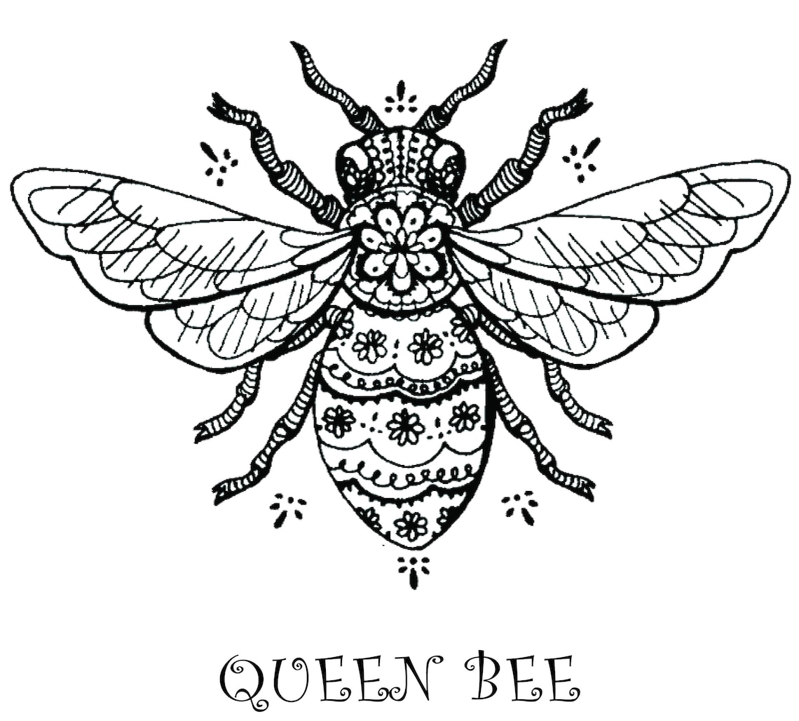 PRINTABLE Queen Bee Artwork; Digital Download for Tattoo, Iron-on ...